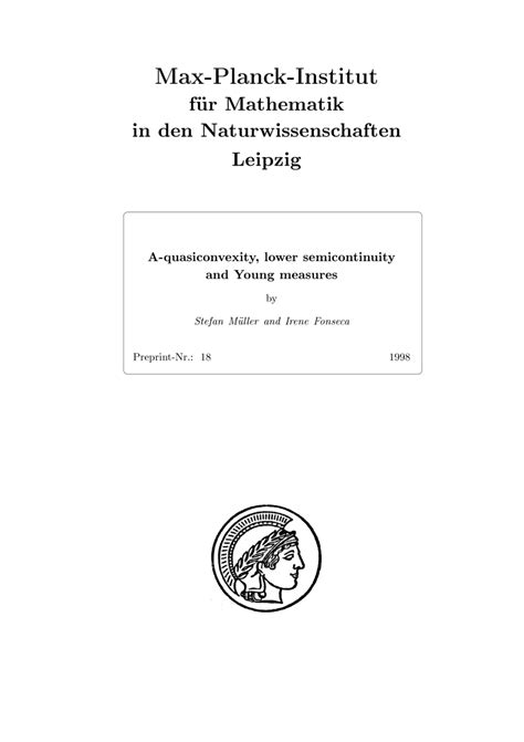 Pdf Cal A Quasiconvexity Lower Semicontinuity And Young Measures