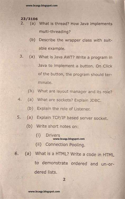 Mgkvp Bca V Semester Question Papers 2023