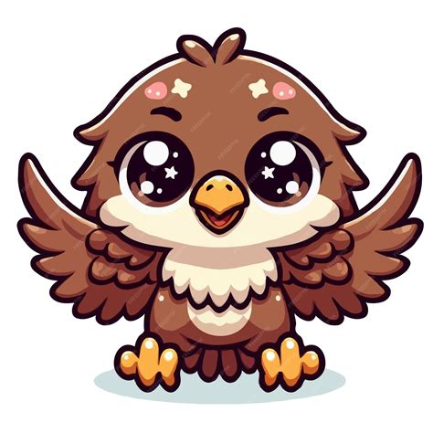 Premium Vector Cute Eagle Cartoon Vector On White Background