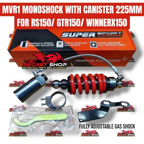 Mvr1 Monoshock With Canister For Rs150 Gtr150 225mm Shopee Philippines