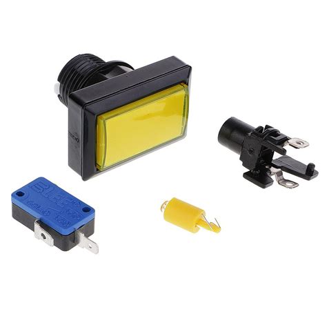 Botón Pulsador Rectangular Para Juegos De Arcade Con Led Iluminado Y