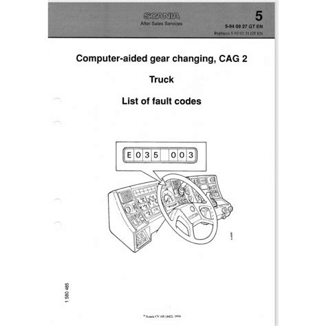 Scania Cag 2 Truck Fault Codes Service Manual 1994 5940927gten Reprint On Ebid United States