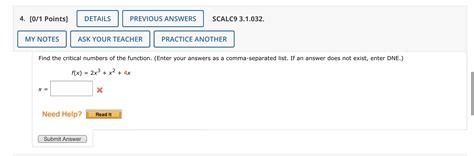 Solved Find The Critical Numbers Of The Function Enter