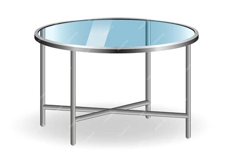 Premium Vector Modern Glass Round Dining Table Isolated On White