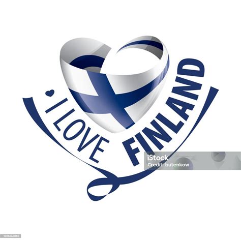 하트 모양의 핀란드 국기와 비문 나는 핀란드를 사랑해요 벡터 일러스트레이션 국가 관광명소에 대한 스톡 벡터 아트 및 기타 이미지 국가 관광명소 국기 기 Istock