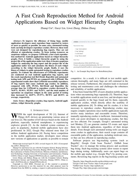 Pdf A Fast Crash Reproduction Method For Android Applications Based
