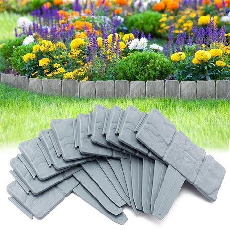 Buy Garden Landscape Edging Borders 20pcs Flower Bed Edging Plastic