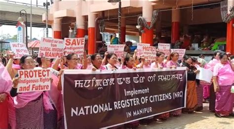 Manipur Thousands Protest In Imphal Demanding Implementation Of Nrc