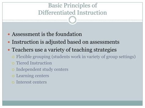 An Overview Of Differentiated Instrution Ppt