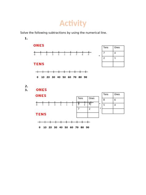 Activity Subtraction Pdf