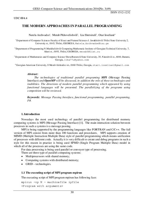 Pdf The Modern Approaches In Parallel Programming