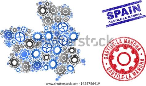 Cog Vector Castilela Mancha Province Map Stock Vector Royalty Free