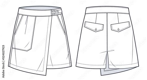 Short Pants Skirt Technical Fashion Illustration High Waisted Shorts