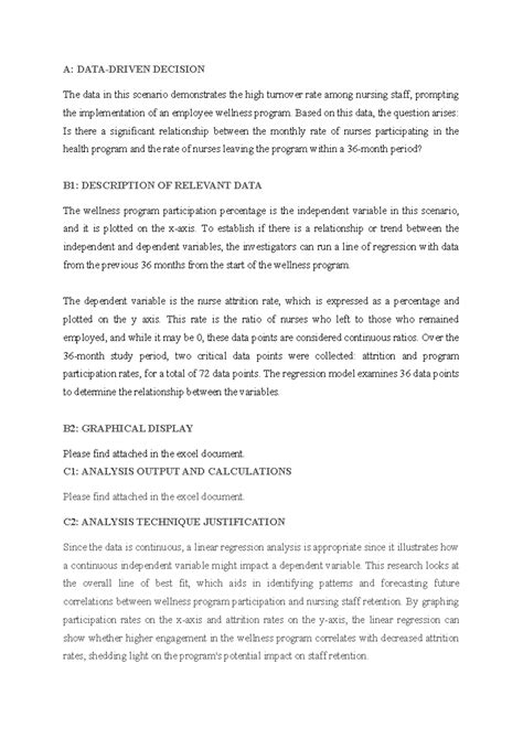 Task 1 A DATA DRIVEN DECISION The Data In This Scenario Demonstrates The High Turnover Rate