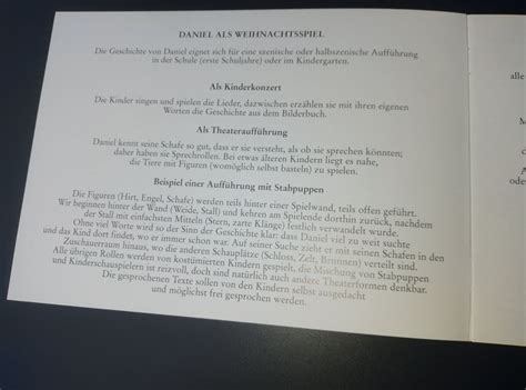 Kinderbuch DANIEL Weihnachtsgeschichte Text Mit Liedern Kaufen Auf