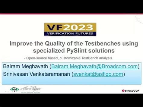 Asfigo Ai On Linkedin Improve The Quality Of The Testbenches Using Specialized Pyslint Solutions