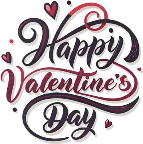 Love Filled Cursive Happy Valentines Day Typography 55530178 Png