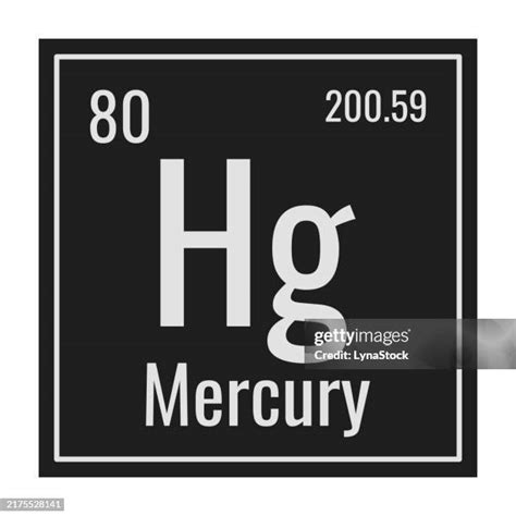 Mercury Symbol Chemical Element Of The Periodic Table Vector