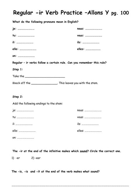 Ir Verbs Free Interactive Worksheets 199332