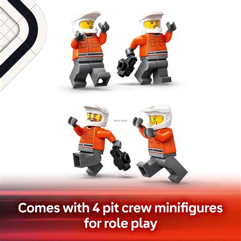 Lego 60443 City Fomula F1 Pit Stop And Pit Crew With Ferrari Car Building