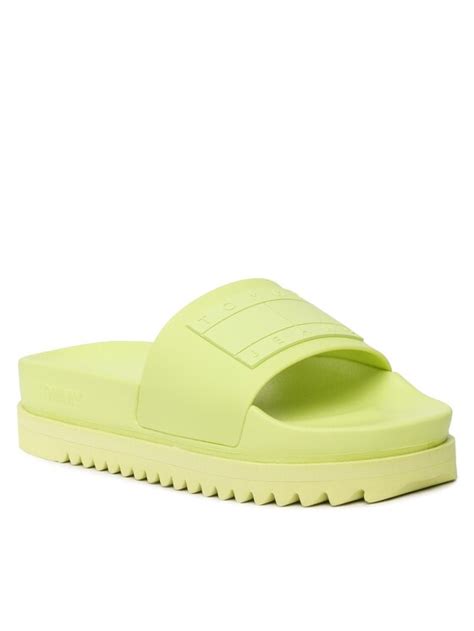 Tommy Jeans Klapki Elev Fltfrm Pl Sld EN0EN02110 Zielony Modivo Pl