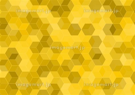 黄色の六角形を敷き詰めた幾何学模様背景のイラスト素材 163411034 イメージマート