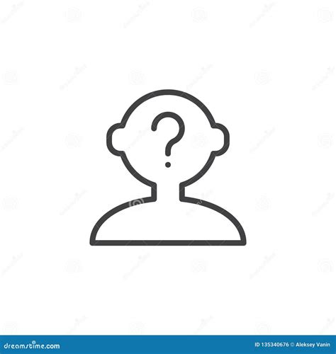 Confused Person Outline Icon Stock Vector Illustration Of Idea