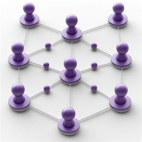 A Network Of Purple Nodes Interconnected By Lines Illustrates The