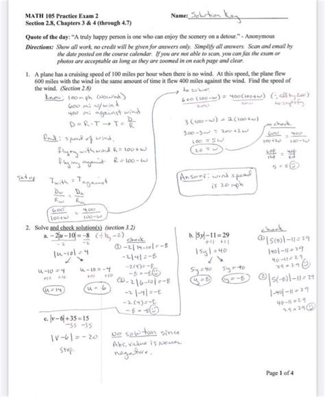 Solved Math 105 Practice Exam 2 Name Solution Kay Section
