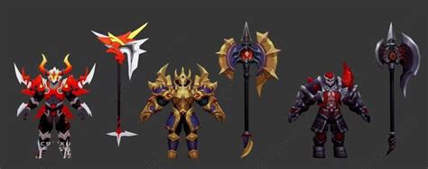 典韦黄金武士 穷奇狂战士的fbx3d模型990游戏资源素材网