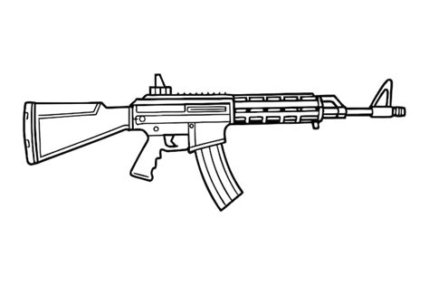 Assault Rifle Vector Isolated On White Background Premium AI