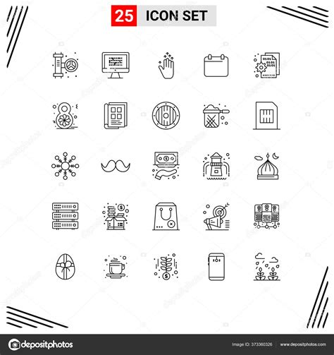 Group Lines Signs Symbols Browser Date Information Day Editable Vector Stock Vector Image By