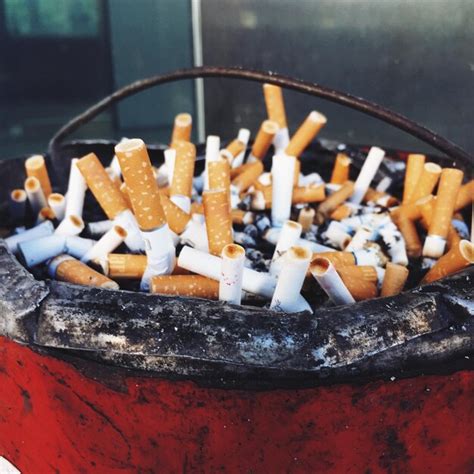 Premium Photo Close Up Of Cigarette Butts