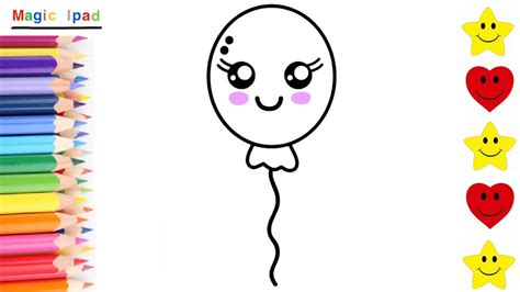 Como Dibujar un GLOBO KAWAII dibujos para niños How to draw a CUTE