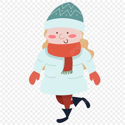 เด็กผู้หญิงสวมชุดเสื้อผ้าฤดูหนาว วาดด้วยมือ การ์ตูน เสื้อผ้าหน้าหนาวภาพ Png และ เวกเตอร์