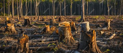 Deforestation In The State Forest Caused By Cutting Down Trees And