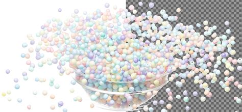 Premium Psd Styrofoam Mini Ball Fly Explosion Pastel Foam Mini Balls