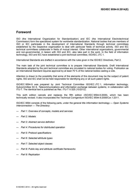 ISO IEC 9594 9 2014 Information Technology Open Systems Interconnection The Directory Part