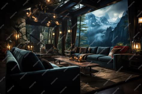 Premium Ai Image Cozy Home Atmosphere Cozy Atmosphere Chalet Interior