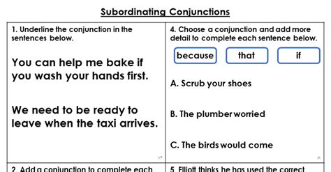 Year 3 Subordinating Conjunctions Lesson Classroom Secrets