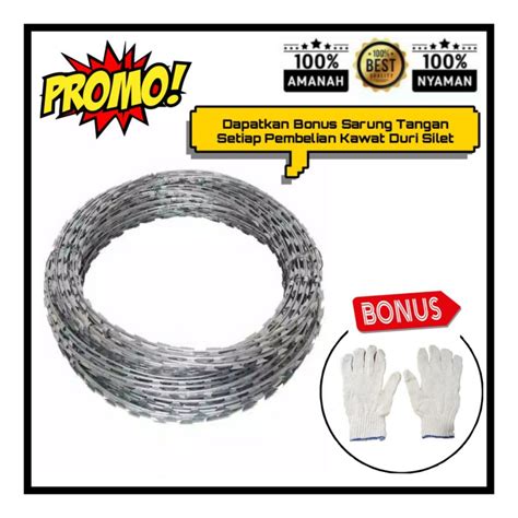 Jual Kawat Duri Silet Bangunan BTO 22 Kawat Anti Maling Razor Wire BTO