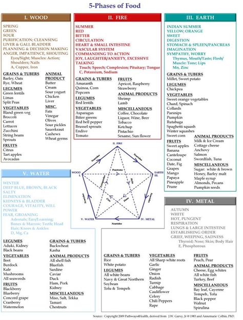 Five Elements Food Chart Cultivating Self Love And Overcomin