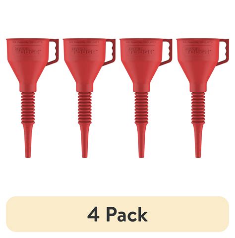 4 Pack Hyper Tough Flexible Rubber Funnel Assorted
