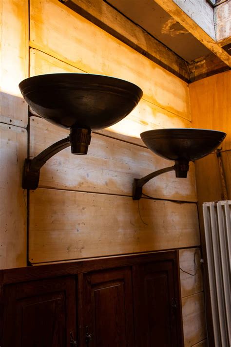 Oversized Deco Brass Uplighters 8696 Retrouvius