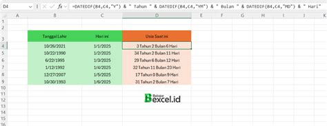 Panduan Lengkap Pengunaan Fungsi Rahasia Fungsi Datedif