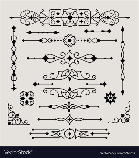 Set Decorative Design Elements Royalty Free Vector Image