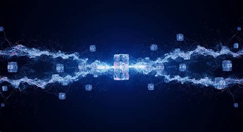 Quantum Data Transfer In A Secure Network Cube Stock Illustration