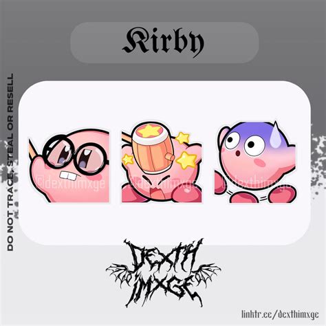 Kìrby Emotes Twitch Discord Emotes Pack 3 Cute Aesthetic