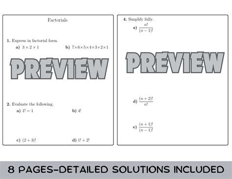 Factorial Worksheet Factorial Definition Examples And Operations