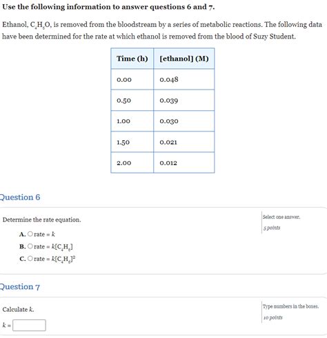 solved use the following information to answer questions 6